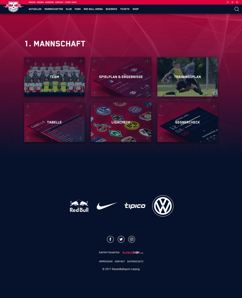 RB Leipzig — Website Relaunch | David Hellmann — Digital Designer & Developer