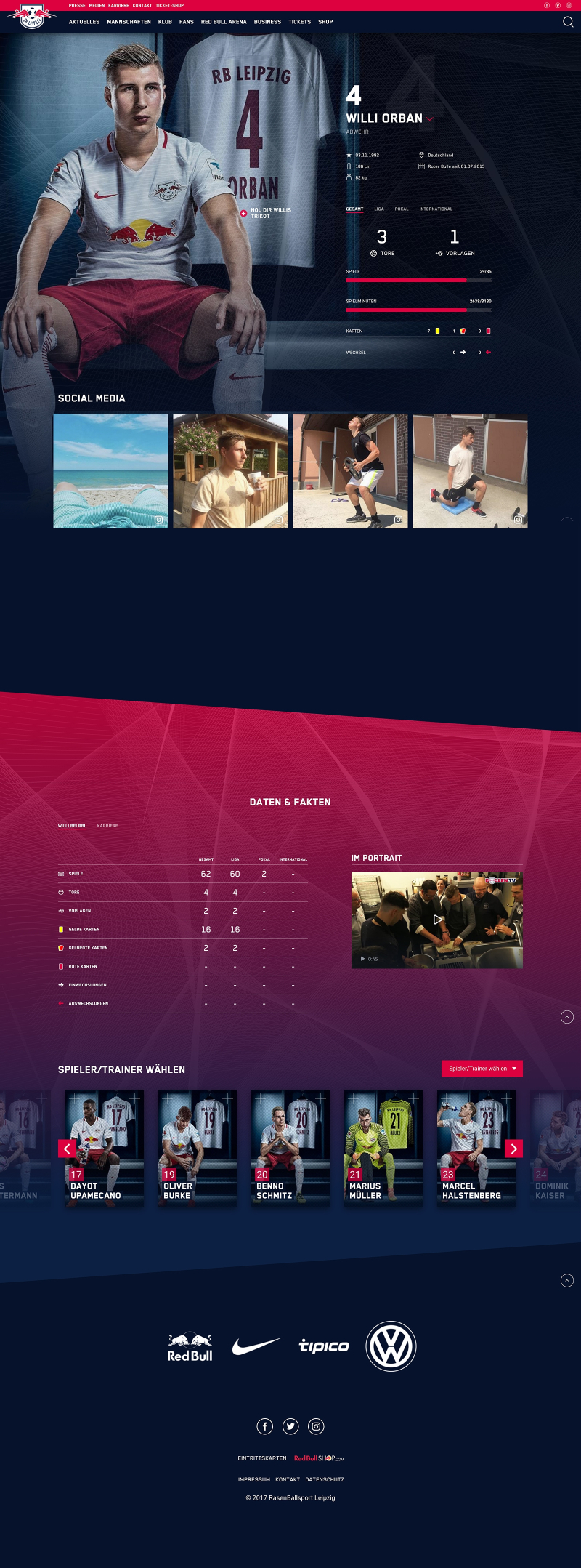 RB Leipzig — Website Relaunch | David Hellmann — Digital Designer & Developer